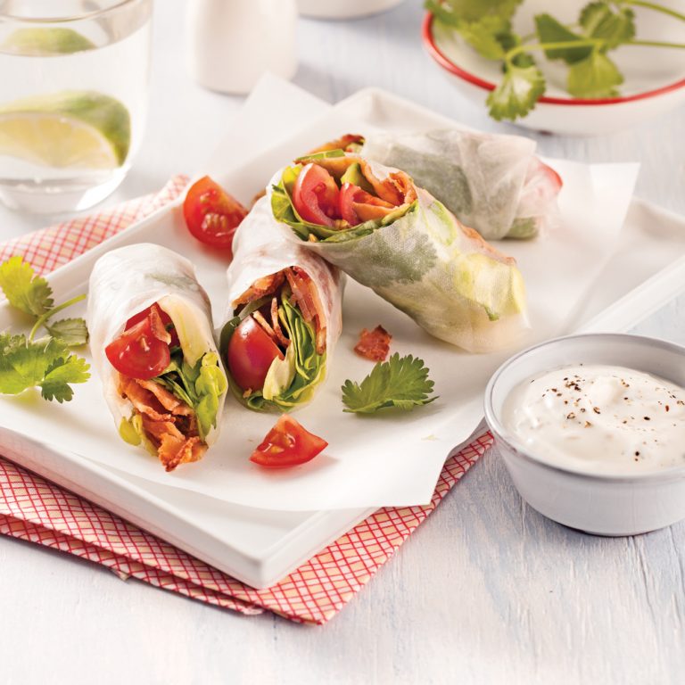 Rouleaux de printemps B.L.T. - 5 ingredients 15 minutes