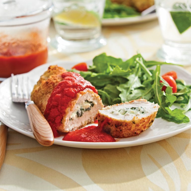 Poulet parmigiana farci aux épinards - 5 ingredients 15 minutes