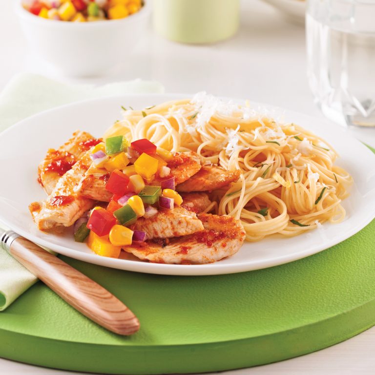 Poulet au pesto et à la salsa - 5 ingredients 15 minutes