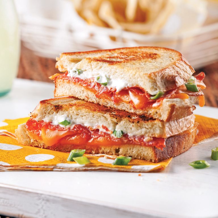 Grilled cheese au saucisson calabrese - 5 ingredients 15 minutes