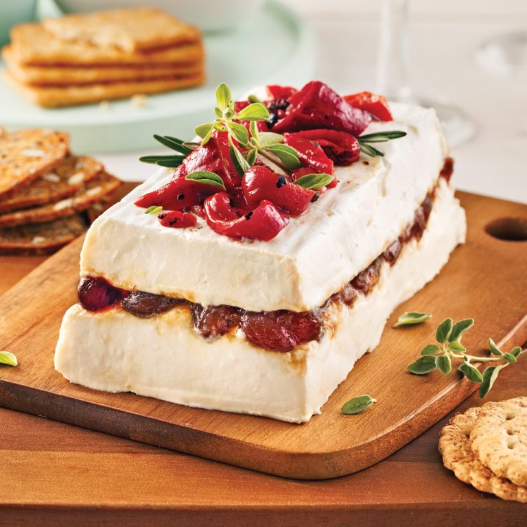 Mousse au fromage de chèvre et confit d'oignons - 5 ingredients 15 minutes