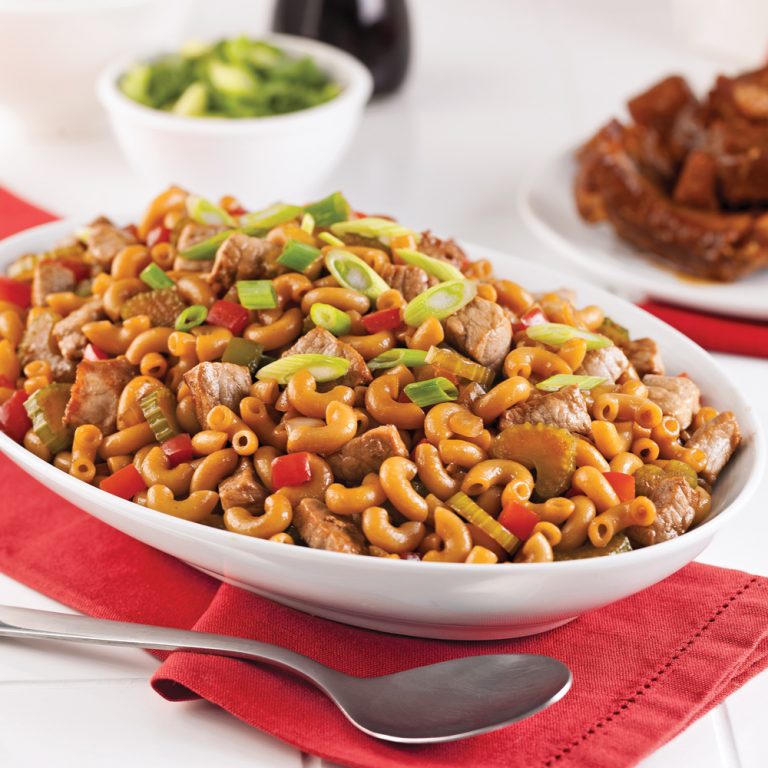 Macaroni chinois au porc - 5 ingredients 15 minutes