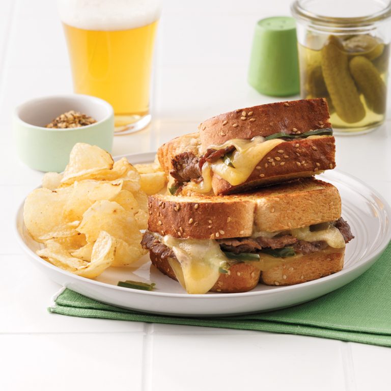 Grilled cheese style «Philly» - 5 ingredients 15 minutes