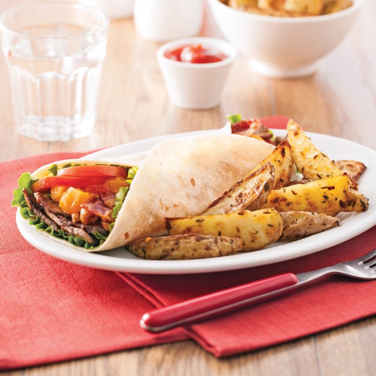 Wrap style cheeseburger au bacon - 5 ingredients 15 minutes