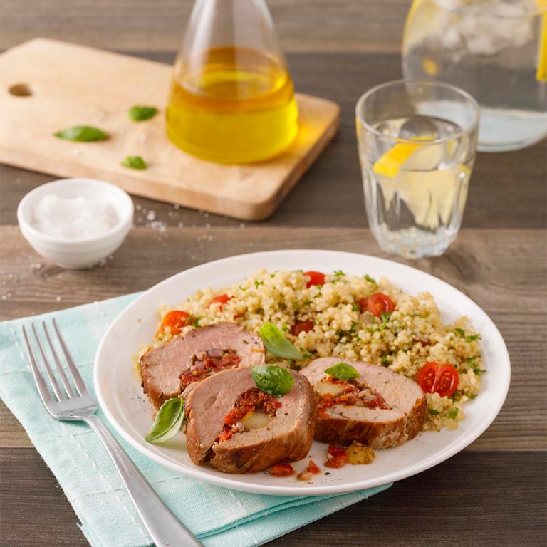 Filet de porc farci à la bruschetta - 5 ingredients 15 minutes