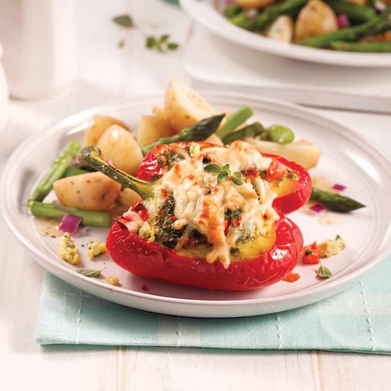 Poivrons farcis aux oeufs - 5 ingredients 15 minutes