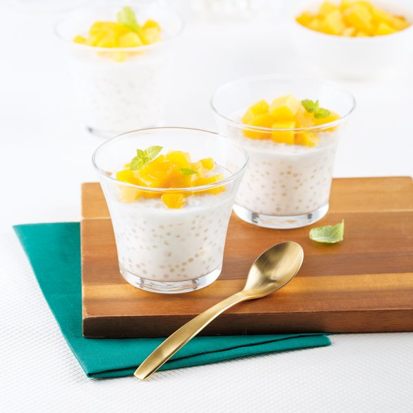 Tapioca au lait de coco et mangues - 5 ingredients 15 minutes