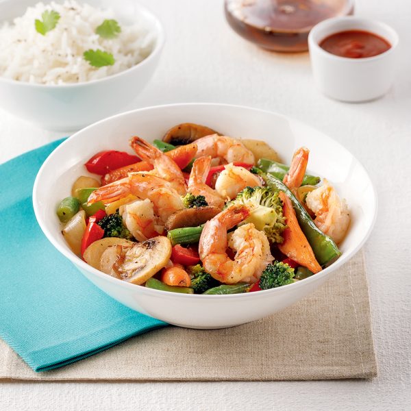 Sauté de crevettes au sésame - 5 ingredients 15 minutes