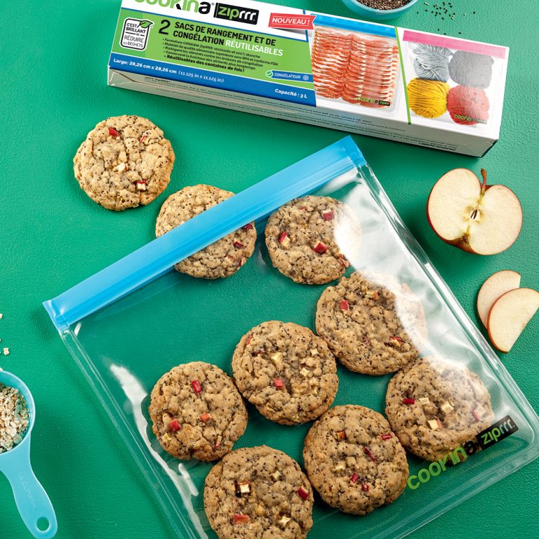 Biscuits pomme, chia et avoine - 5 ingredients 15 minutes