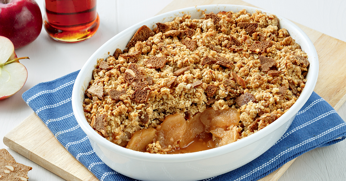 Croustade aux pommes, érable et croquants aux amandes - Glouton