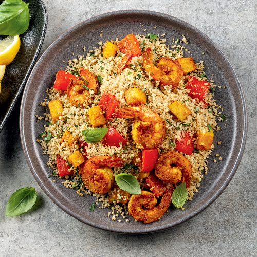 Couscous à la courge poivrée et crevettes à la marocaine - 5 ...