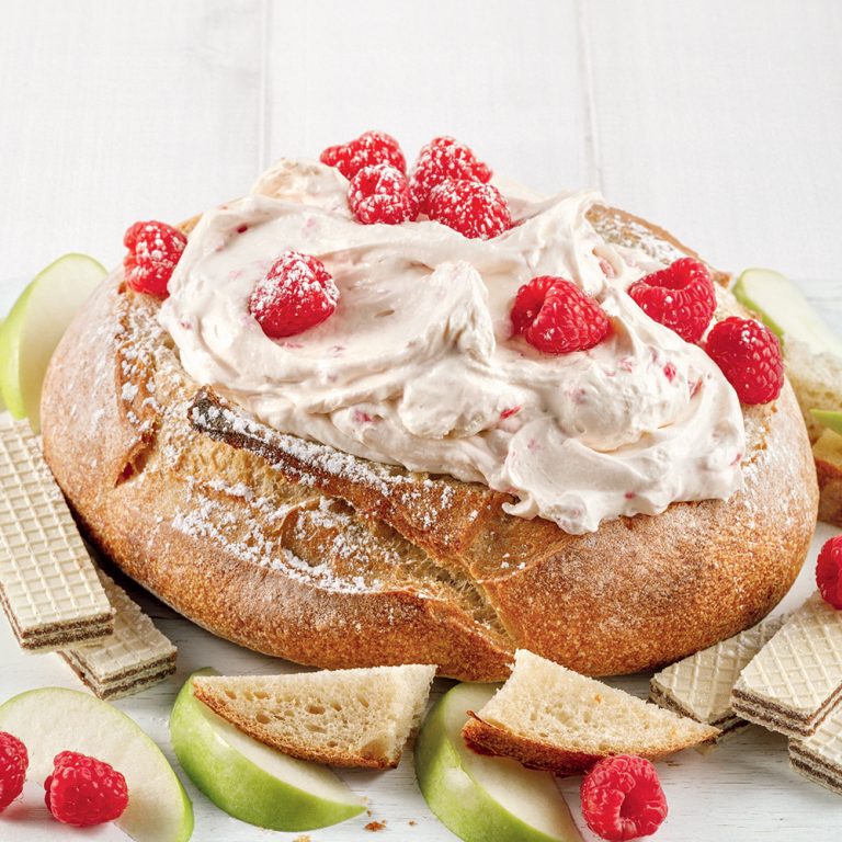 Trempette gâteau au fromage et framboises - 5 ingredients 15 minutes