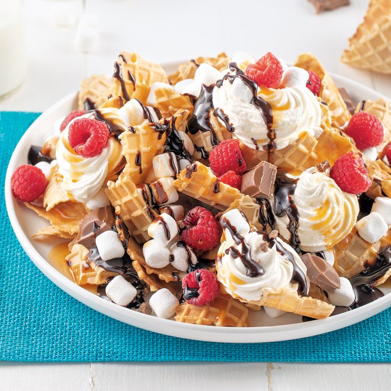 Nacho de cornets choco-framboises - 5 ingredients 15 minutes