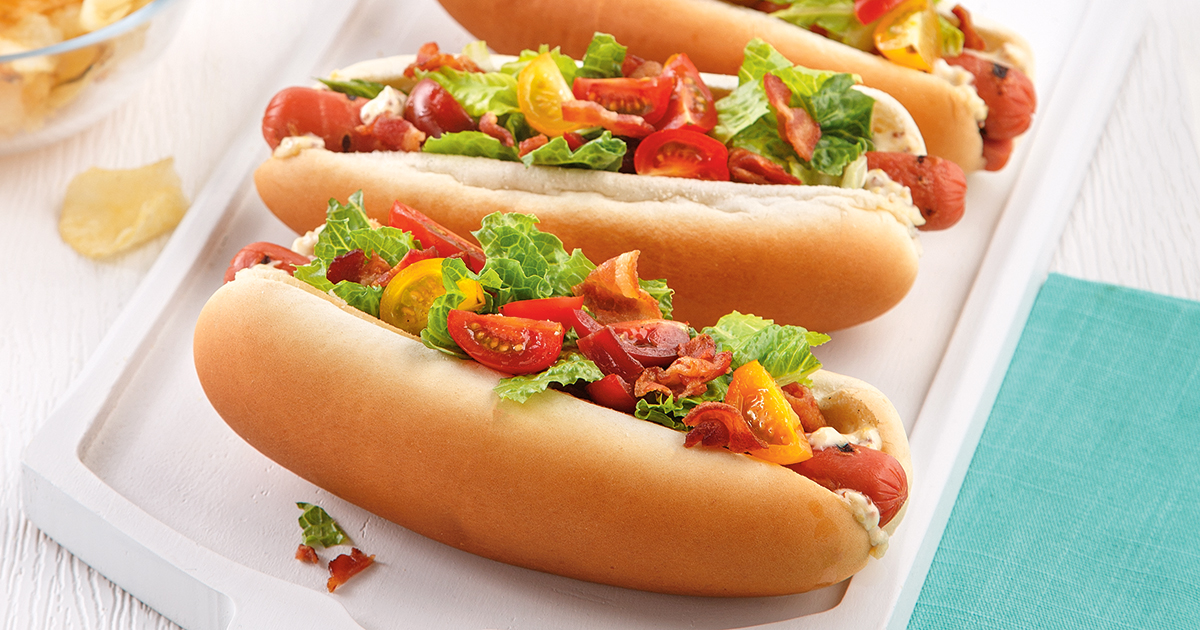 Hot-dogs BLT - 5 ingredients 15 minutes