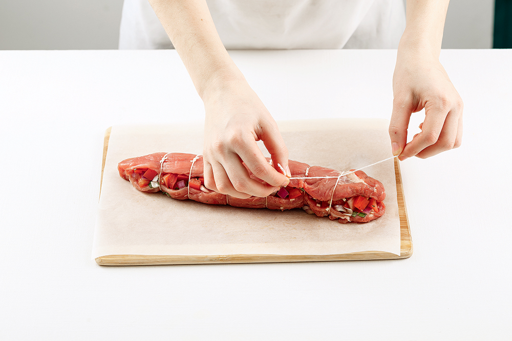 Filet de porc farci bruschetta et mozzarella - 5 ingredients 15 minutes