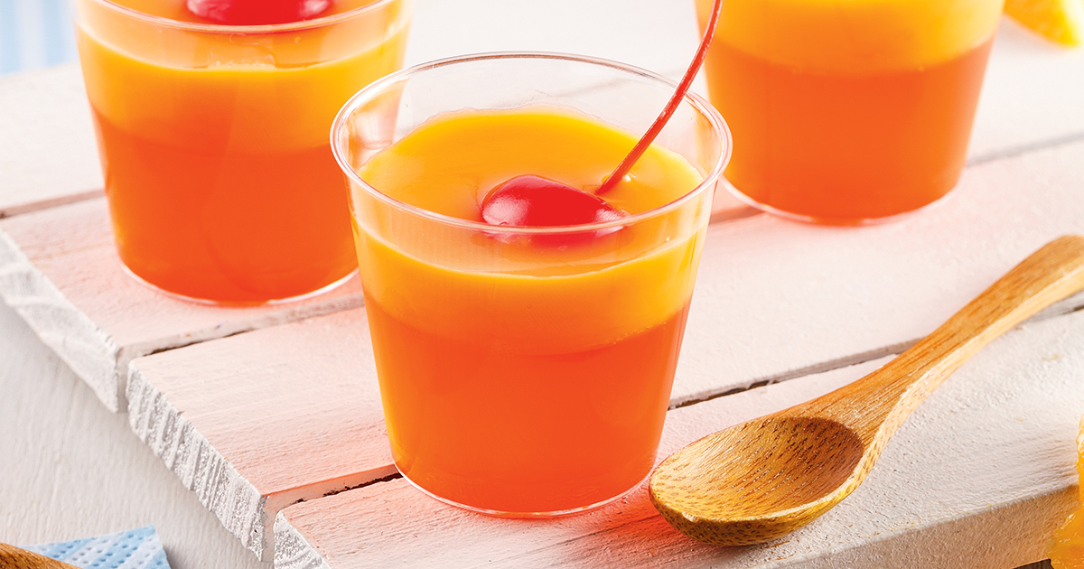 Bouchées de Jell-O orange et pêche - Glouton
