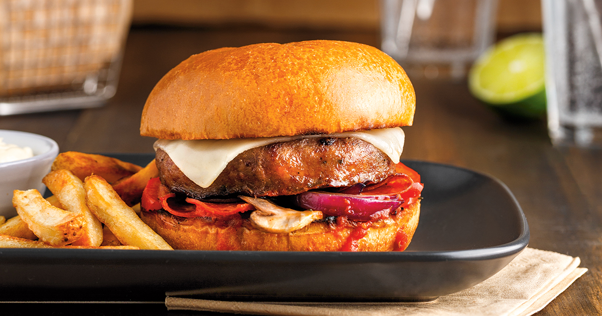 Burgers de canard style pizza garnie - 5 ingredients 15 minutes