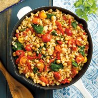 Riz à la grecque, pois chiches et citron - 5 ingredients 15 minutes