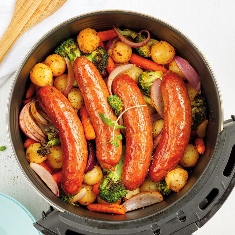 Saucisses italiennes et légumes tout-en-un au air fryer - 5 ingredients ...
