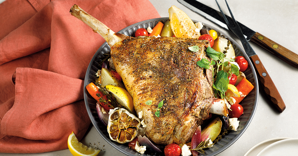 Gigot d’agneau aux légumes et tomates confites - 5 ingredients 15 minutes