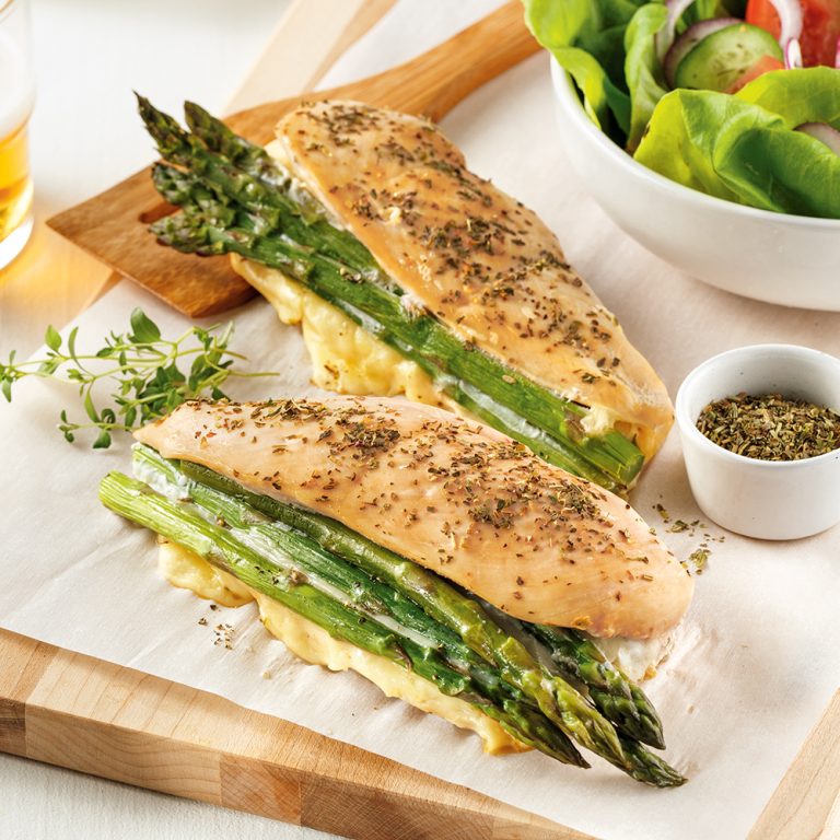 Poitrines de poulet farcies asperges et fromage - 5 ingredients 15 minutes
