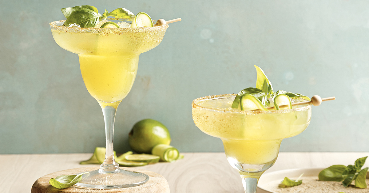 Margarita épicée au concombre et basilic - 5 ingredients 15 minutes