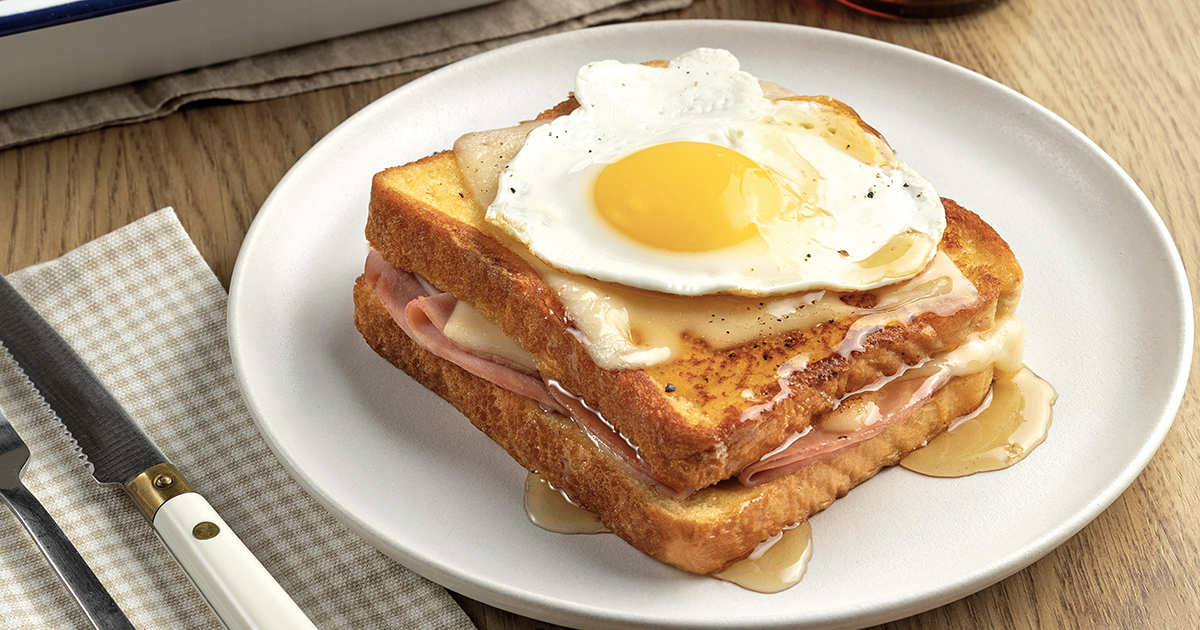 Casserole de pain doré style croque-madame - Glouton