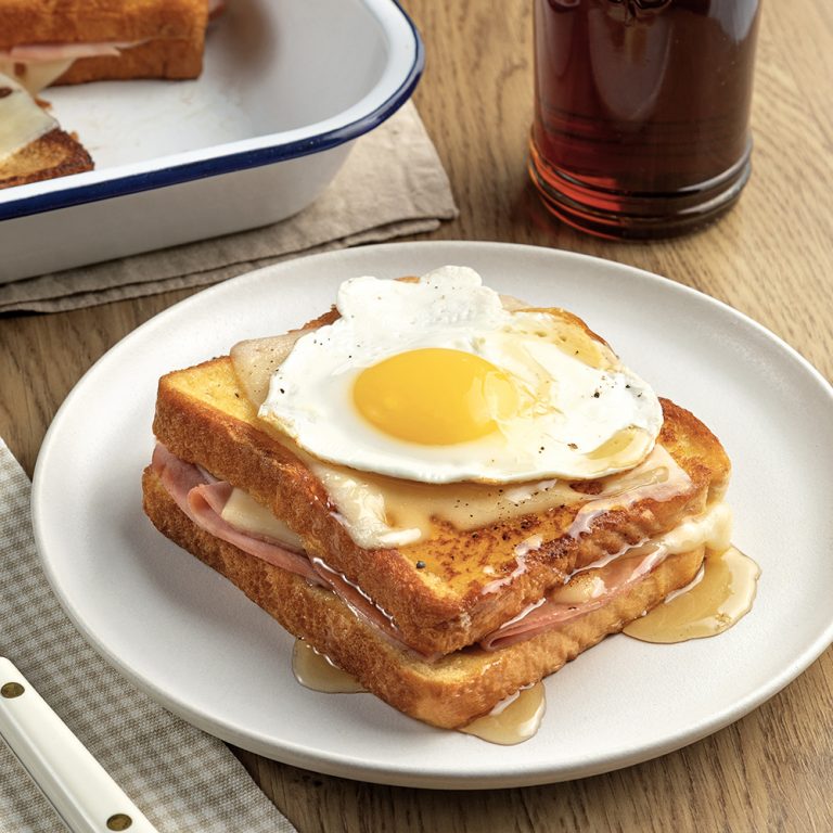 Casserole de pain doré style croque-madame - 5 ingredients 15 minutes
