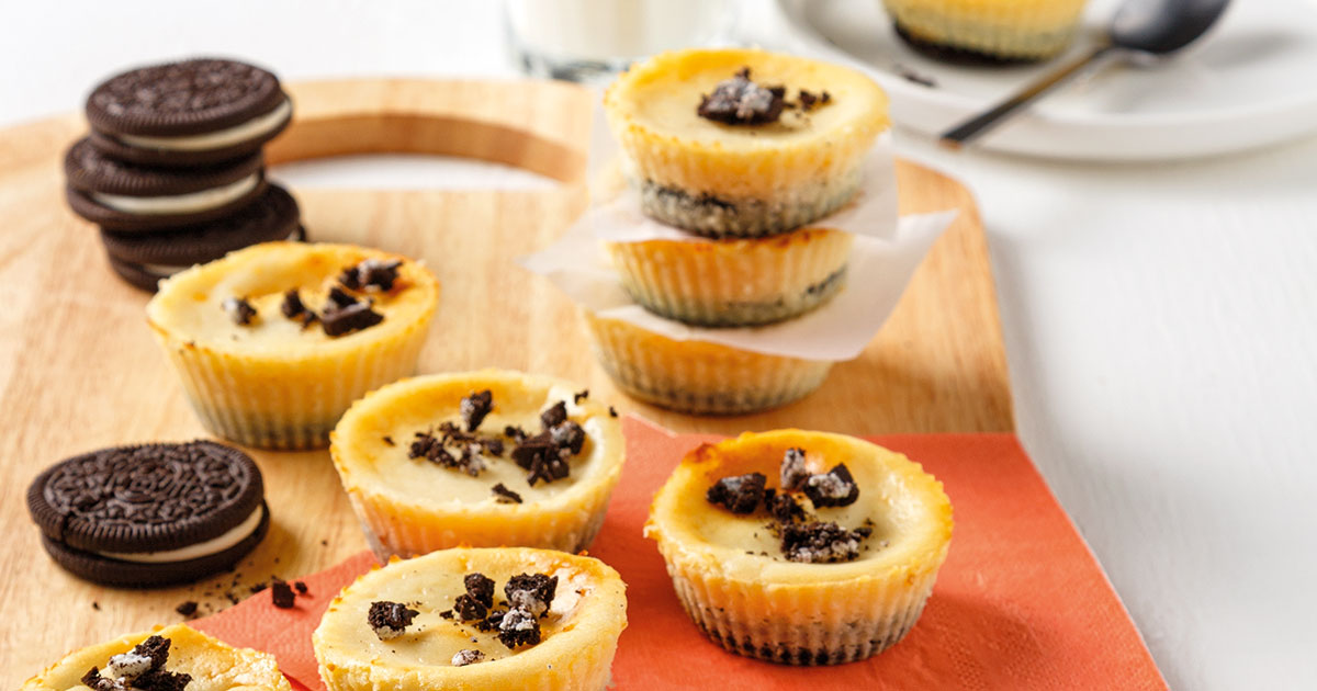 Mini-gâteaux au fromage, croûte de biscuits au chocolat - Glouton