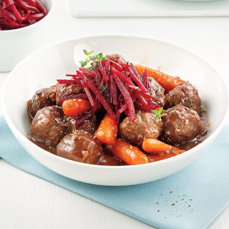 Ragoût de boulettes au vin rouge - 5 ingredients 15 minutes