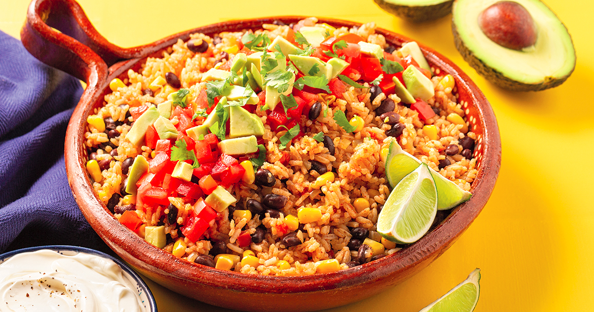 Riz à la mexicaine avec haricots noirs - 5 ingredients 15 minutes