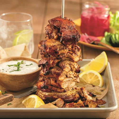 Poulet shawarma sur le barbecue - 5 ingredients 15 minutes