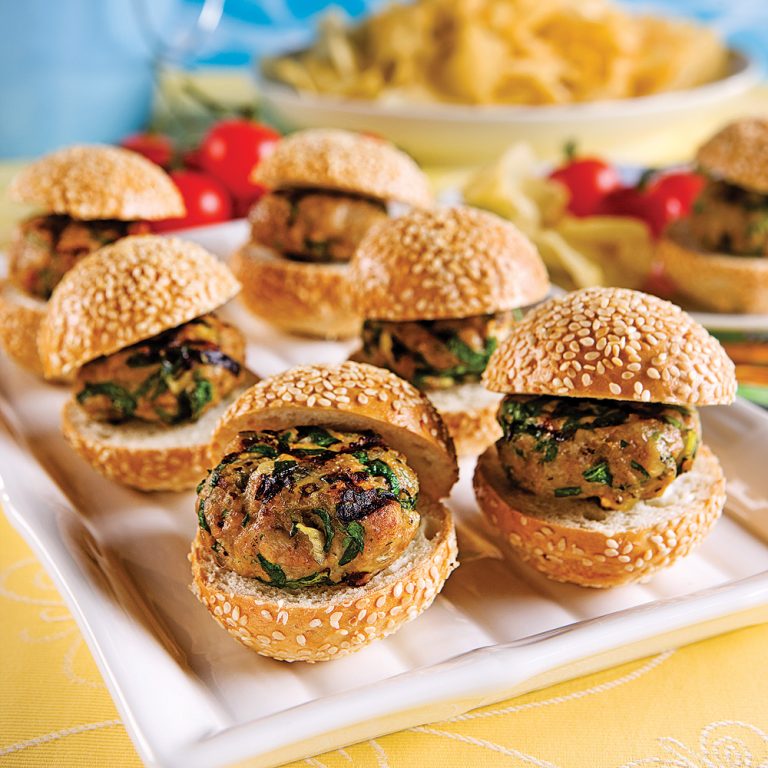Mini-burgers de dinde au fromage de chèvre - Les recettes de Caty
