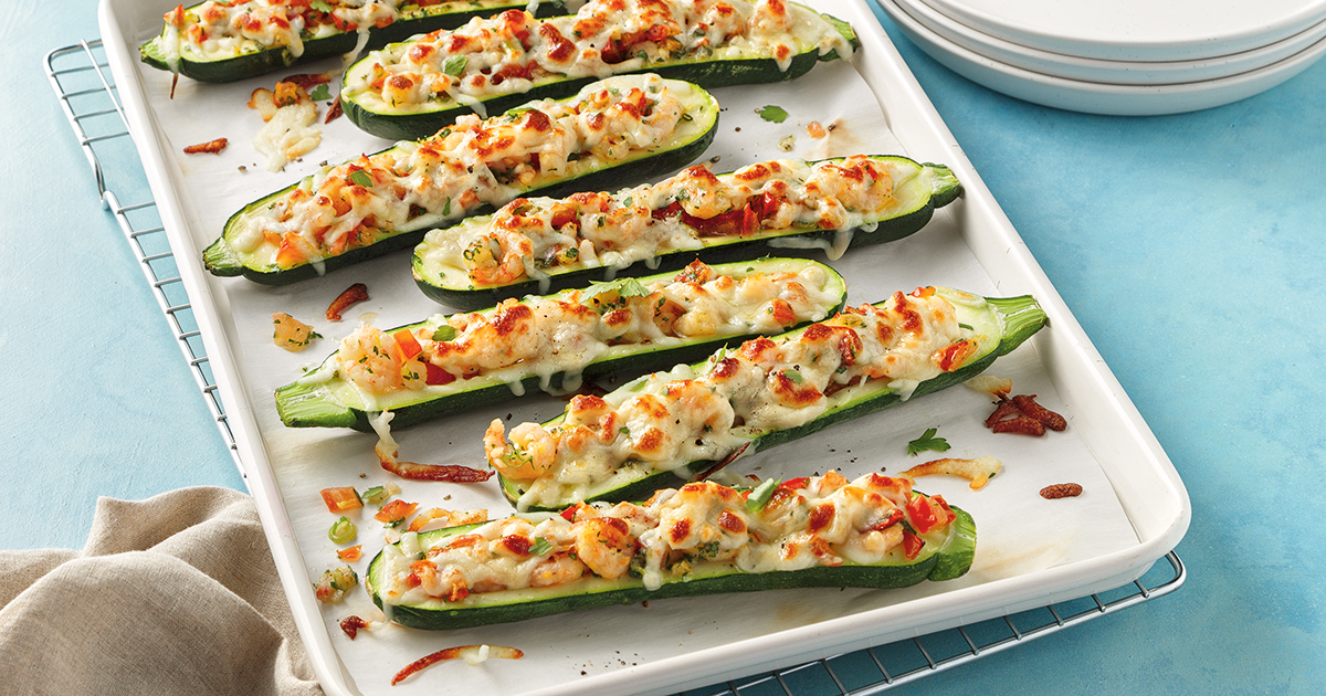 Courgettes aux crevettes au beurre à l’ail - Les recettes de Caty