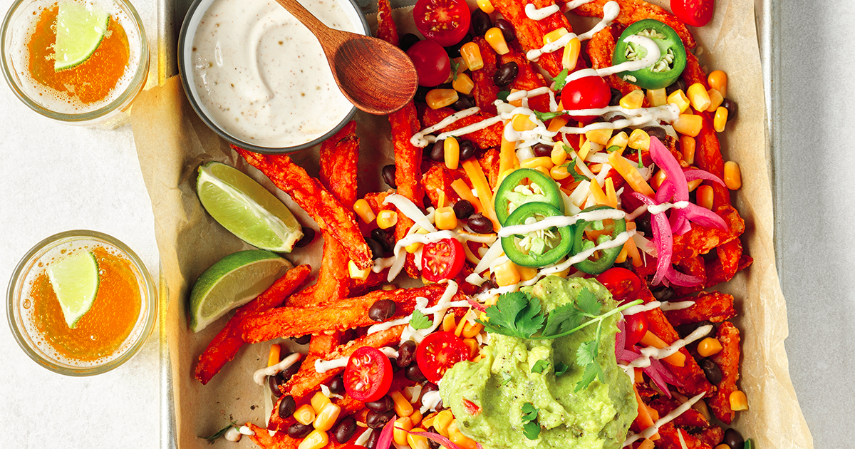Frites de patates douces garnies à la mexicaine - Les recettes de Caty
