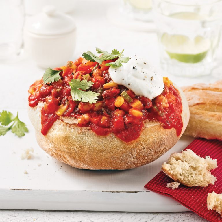 Chili végé dans un pain - Je Cuisine