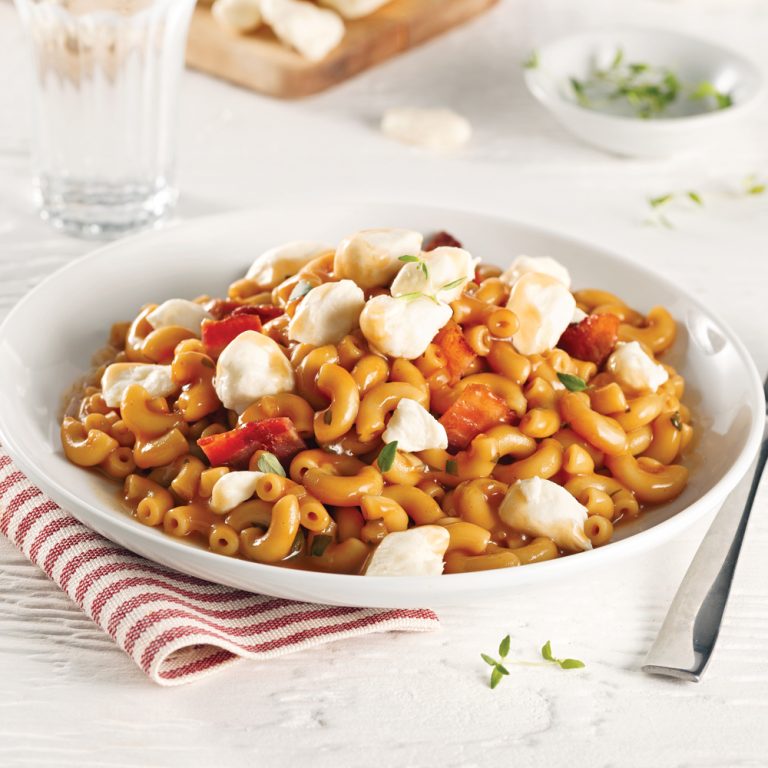 One pot pasta au bacon et fromage en grains - Je Cuisine