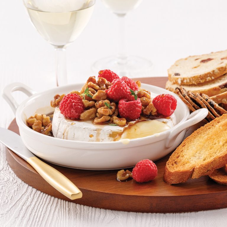 Brie fondant érable, framboises et noix - Je Cuisine