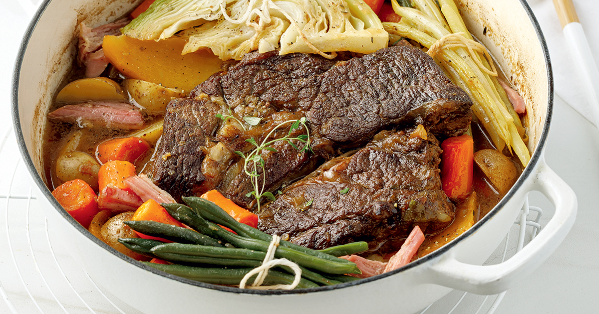 Bouilli de boeuf et lard salé - Je Cuisine