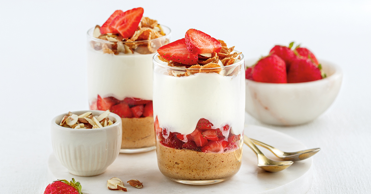 Parfait aux fraises et beurre d’amande - Je Cuisine