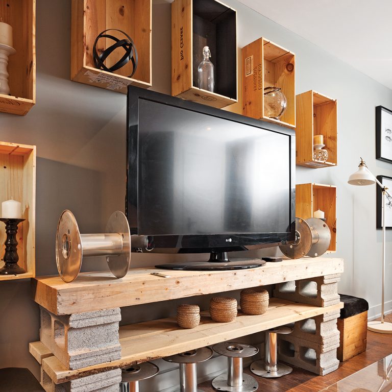 Coin-télé en mode recyclé - Je Décore