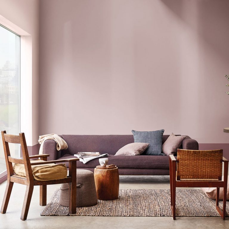 Nuance brun rosé au salon - Je Décore